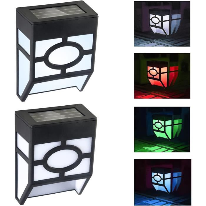 Appliques Murales Solaires D'Extérieur À Led - Z758 - Blanc Froid + Coloré (Lot de 2 ...