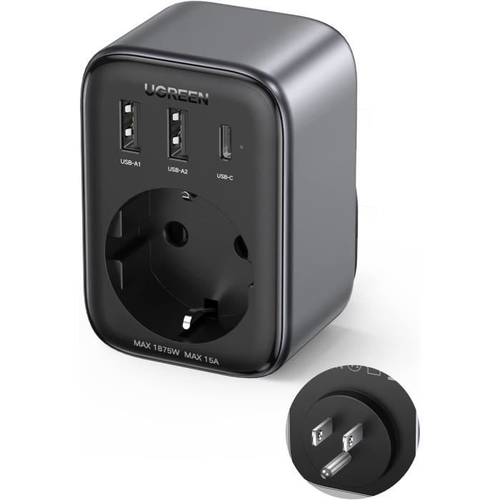 Adaptateur Voyage Usa 30W Adaptateur Prise Américaine Europe Avec 2 Usb ...