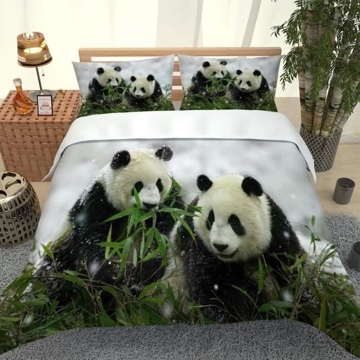 220x240cm-Housse De Couette Snow Panda Dans La Forêt De Bambous ...