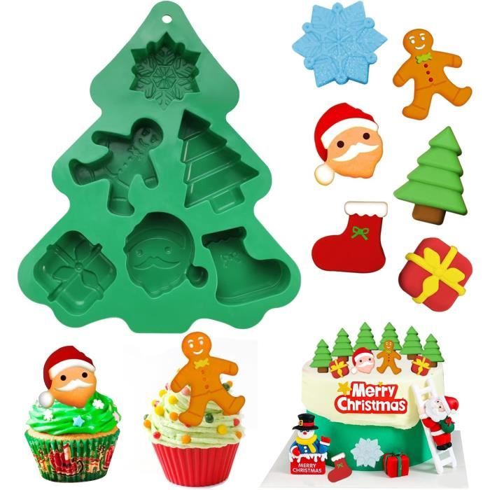 Moulle Silicone Noel À 6 Cavités, Moules De Cuisson De Noël Moules À ...