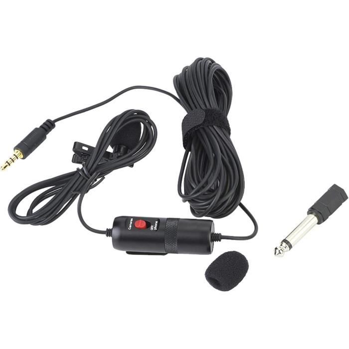 Microphone à pince Microphone Lavalier Microphone à condensateur omnidirectionnel pour ...