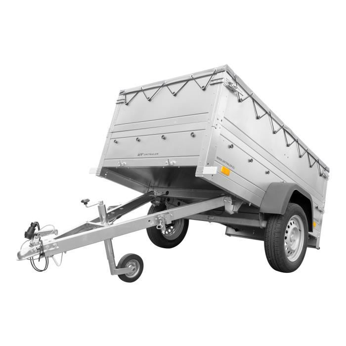 Remorque neuve 200x106 avec bâche plate, rehausses de ridelles et roue ...