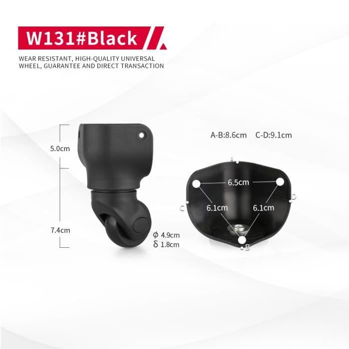 W131 Black (2pcs) - chariot à roulettes W131 pour valises, accessoires ...