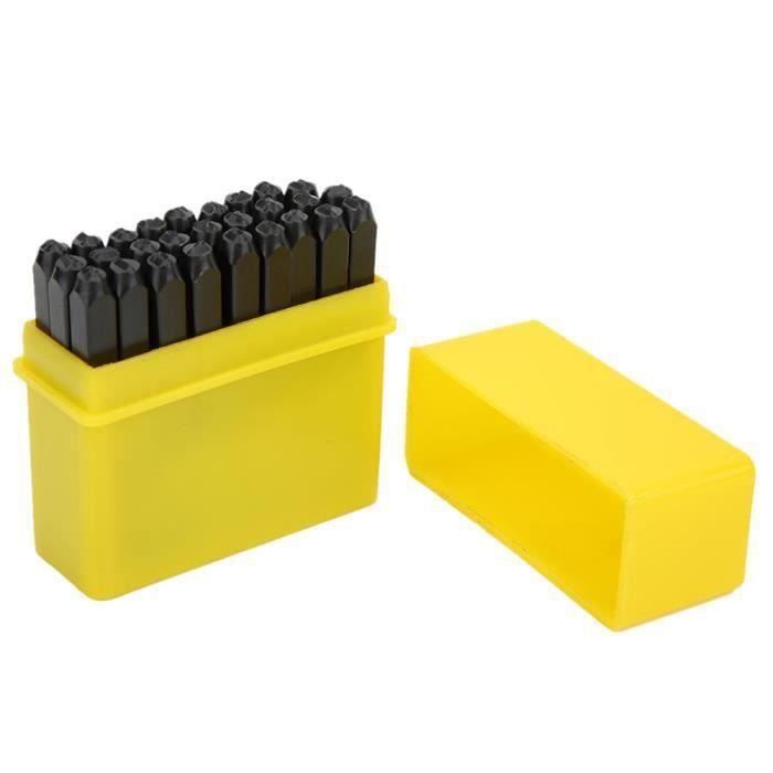 Qiilu Poinçon en acier au carbone Kit d'outils d'artisanat de timbre en ...