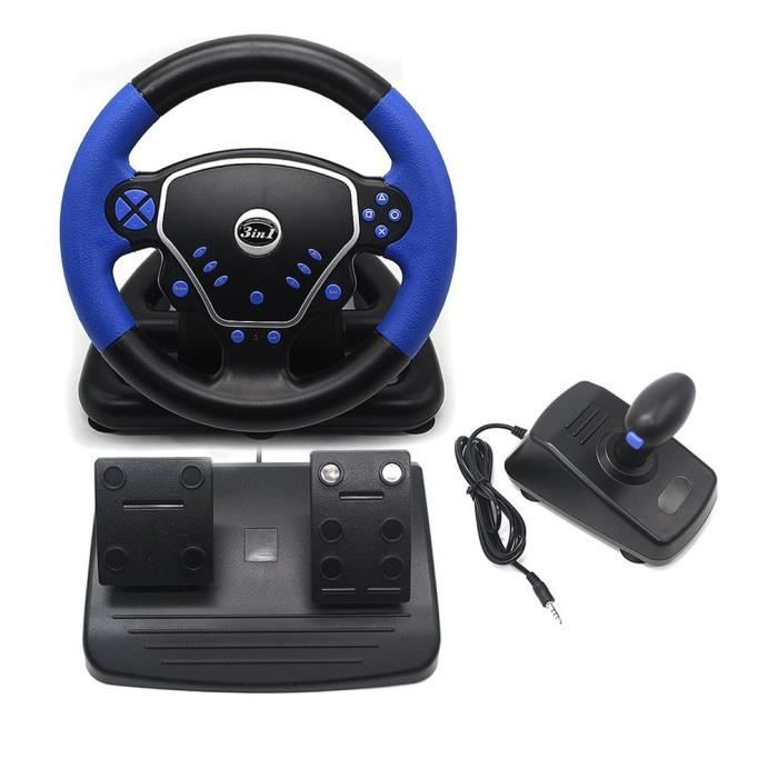 Volant de Course + Bouton Pédales et Interface USB PS2, PS3-PC ...