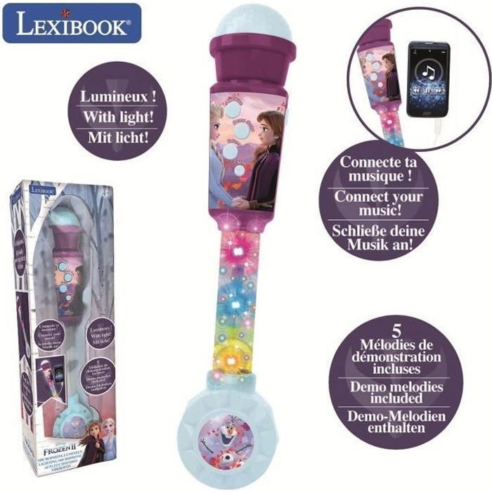 Microphone La Reine des Neiges Lexibook Micro lumineux - Cdiscount TV ...