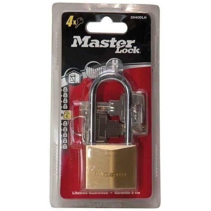 Cadenas laiton - MASTER LOCK - 40 mm - anse acier 51 mm - 2 leviers de ...