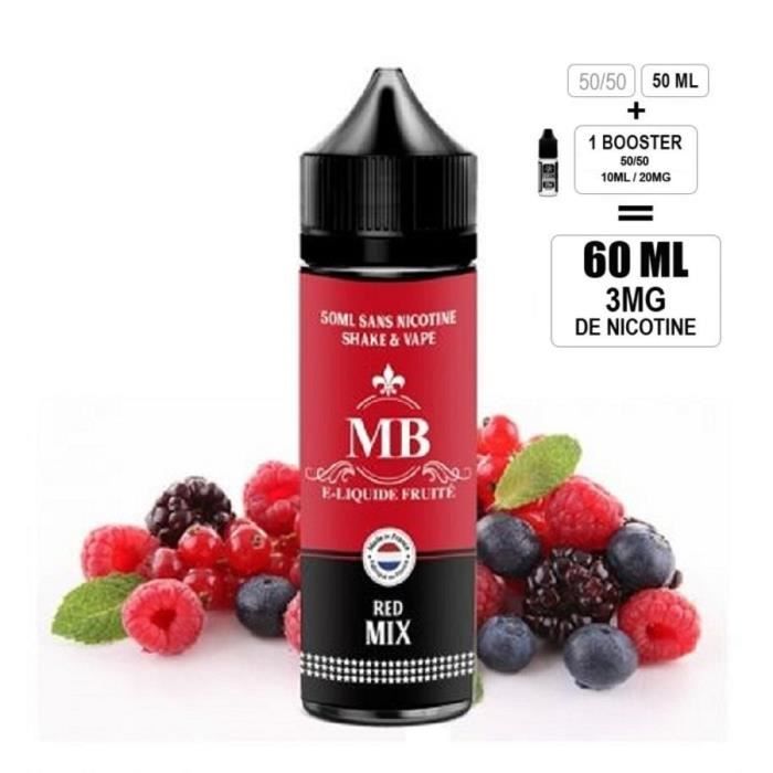 ELIQUIDE 60ML en 3MG de nicotine - MARQUE : MB - SAVEUR : RED MIX ...