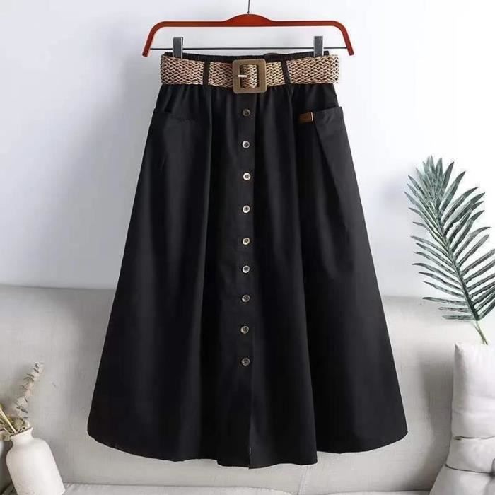 Jupes Femmes - en coton délavé pour nouvelle mode Black - Cdiscount ...