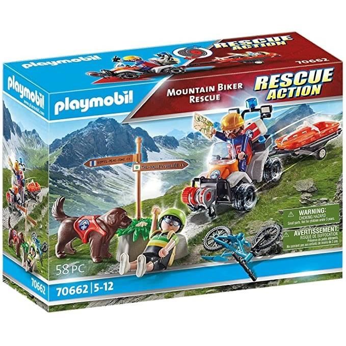 PLAYMOBIL - RESCUE ACTION MOUNTAIN BIKER RESCUE (70662) - Multicolore ...