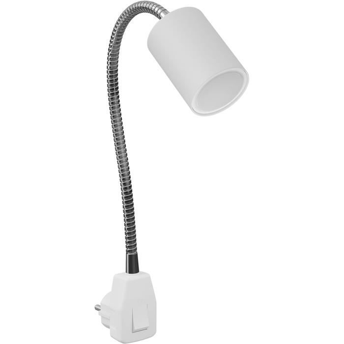 Lampe Gu10 Pour Prise Waika Col De Cygne, Interrupteur, Blanc, Ampoule ...