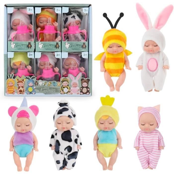Mini Bebe Reborn,Lot De 6 Réaliste Mini Poupée Émulée,Poupee Reborn Endormie,Poupee Bebe Jouet ...