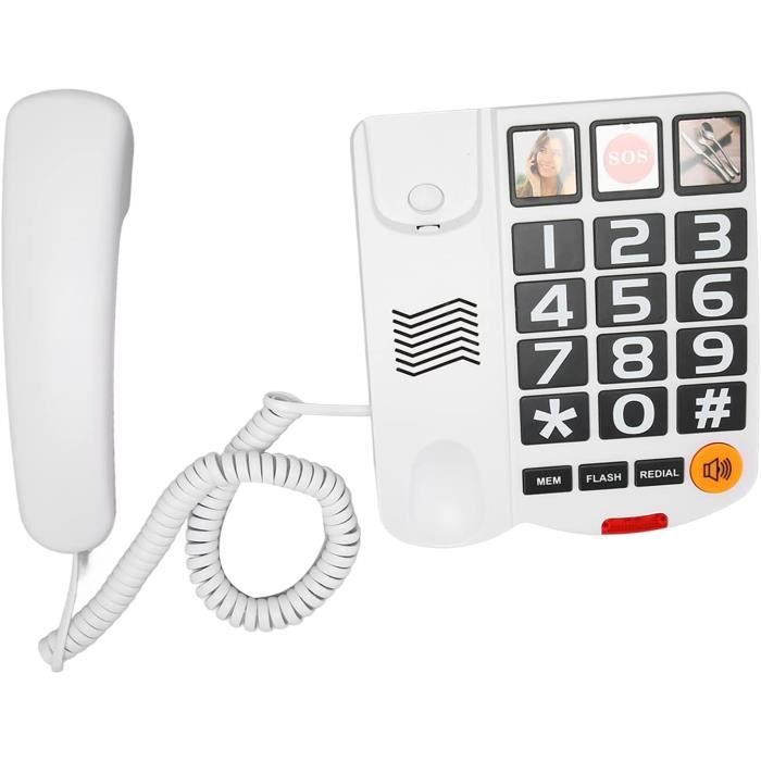 Téléphone À Grosses Touches Pour Les Personnes Âgées, Téléphone Fixe ...
