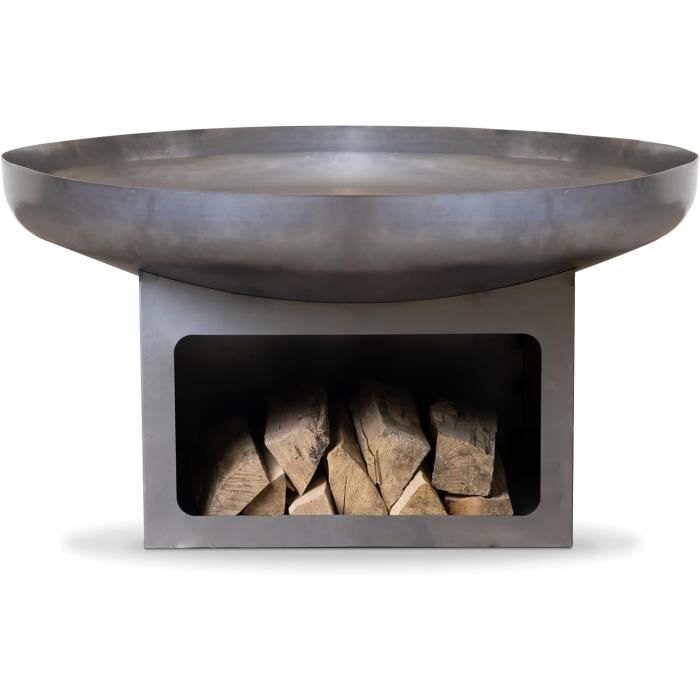 SOUK ONE Palma Brasero avec compartiment de rangement eois, brasero Ø 60 cm – Brasero pour ...