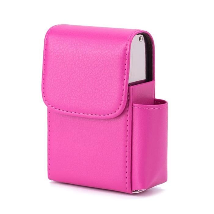 ETUI A CIGARETTE,A2--Boîte à cigarettes en cuir PU, briquet porte tabac ...