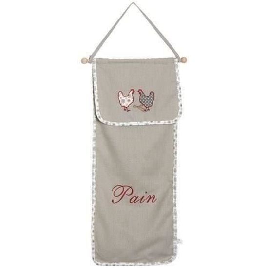 Huche à pain - AUBRY GASPARD - Poule en coton et lin - Gris - À ...