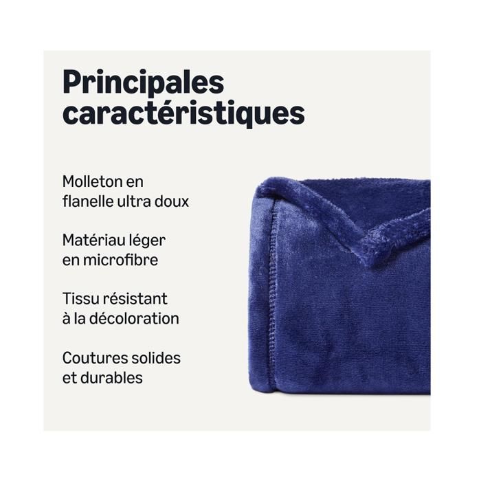 Plaid flanelle, Douce et Chaude, Moelleuse Couverture pour Canapé, 127 ...