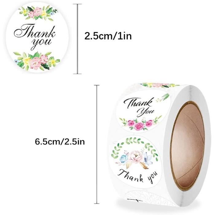 Haihaz 2000 Pièces Rouleau Thank You Etiquette Cadeau Autocollante ...