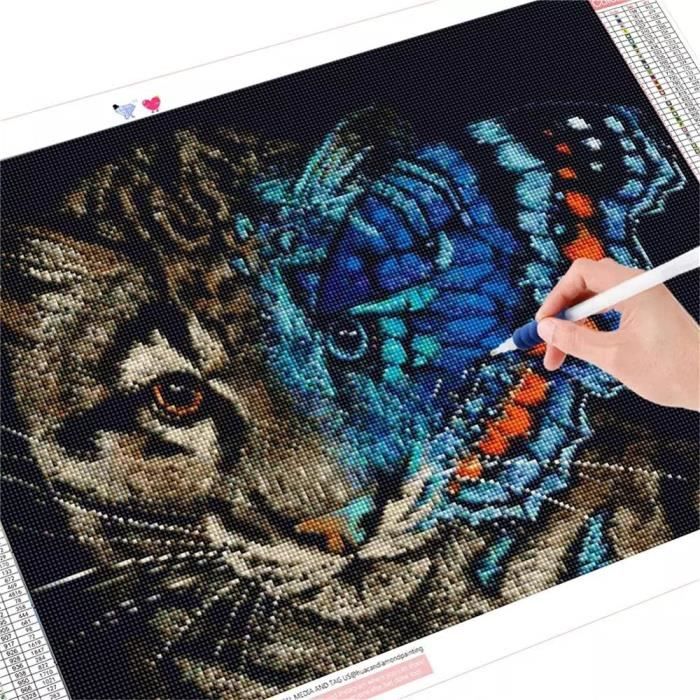 Diamond Painting Animaux Tigre Papillon - Kits de broderie diamant ...