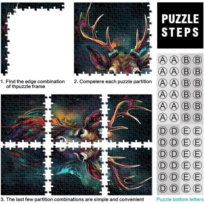 Puzzle Pour Adultes Et Enfants Cerf Supernaturalisme 1000 Pièces ...