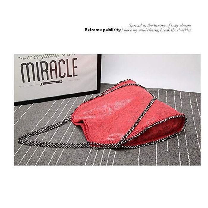 Sac À Main Pu Cuir Chaîne Sac Épaule Porté Bandoulière Rétro Femme ...