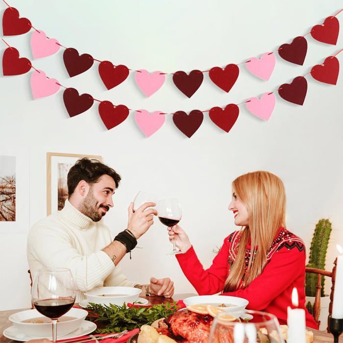 2 Ensembles De Drapeaux D'Amour, Briller Saint Valentin Decoration St ...