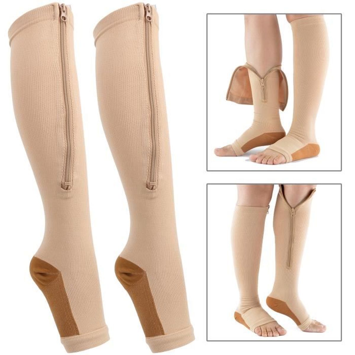 YIN Bas de compression veineux tubulaire moyen, jarretière de ...