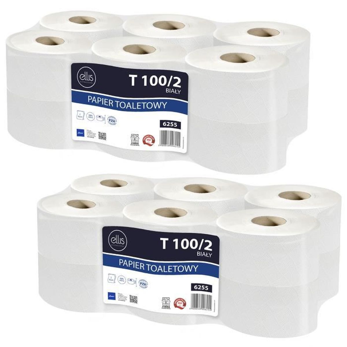 ELLIS Ecoline Papier toilette cellulose double épaisseur - 24 rouleaux ...