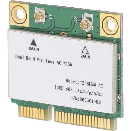 Carte WiFi Mini PCI‑E, Carte WiFi 802.11AC, Carte réseau Wi‑FI pour ...