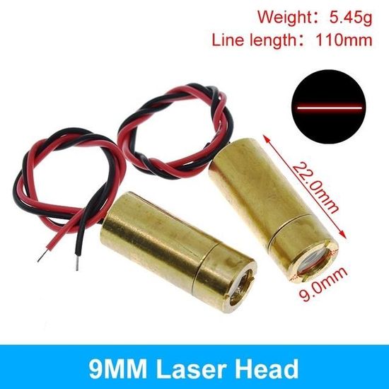 Circuits intégrés,9MM Line 3V--Module Laser Rouge, Point-ligne-croix, Lentille En Verre, Mise Au ...