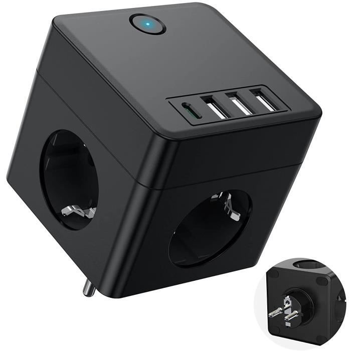 Prise usb multiple, 8 en 1 multiprise electrique murale 4 prises avec 2 ...