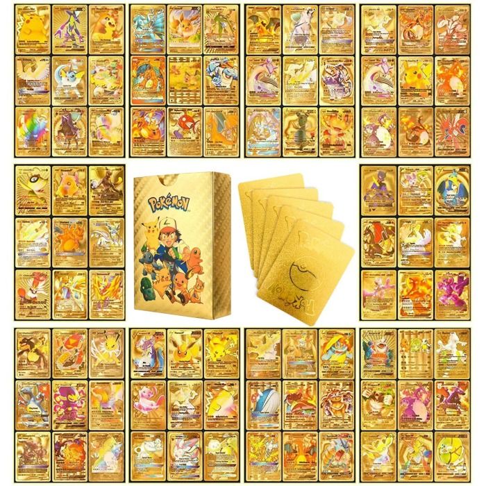 110 cartes TCG assorties en feuille d'or (cartes rares GX, cartes de la ...