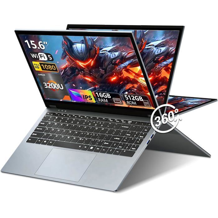 PC Portable-AMD RYZEN3 3200U-16Go RAM-512Go SSD-15,6"FullView-Win 11Pro ...