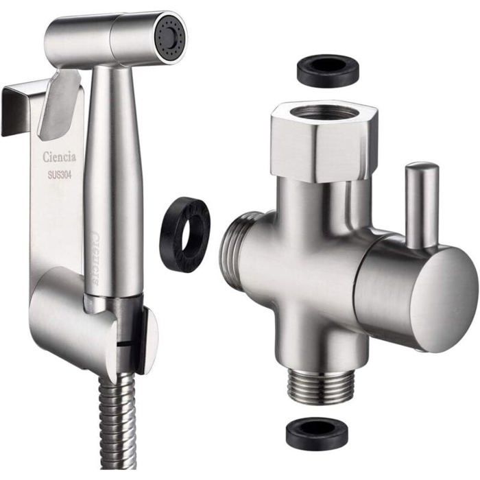 Kit Douchette Wc Acier Inox Douchette à Main Bidet avec Vanne WC 3 ...