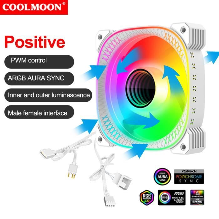 Blanc positif - Ventilateur de refroidissement RVB adressable pour ...