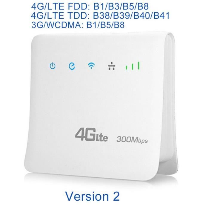 Version 2-Routeur WiFi 4G CPE LTE 300 Mb-s débloqué, appareil portable ...