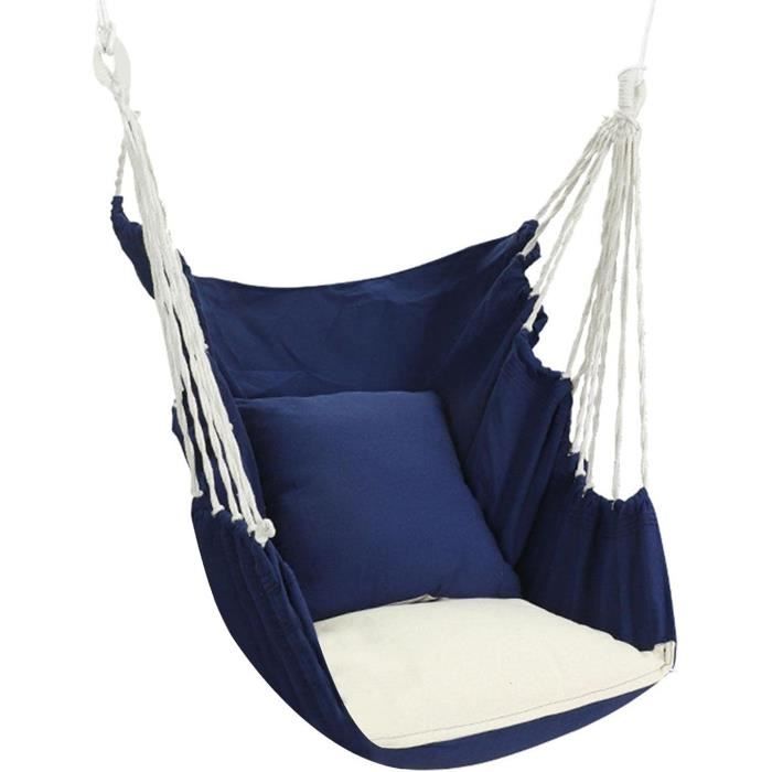 Chaise Hamac Siège Fauteuil Suspendu Avec 1 Oreiller Et 2 Cordes À ...