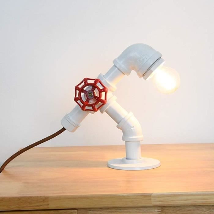 Simple Rétro Style Industriel En Fer Forgé Tuyau De Bureau Lampe De ...