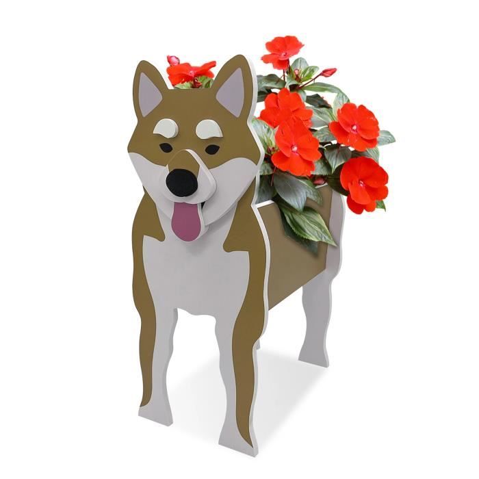Pot de fleurs - Jardin - Shiba Inu - PVC - Asymétrique - Avec réserve d ...