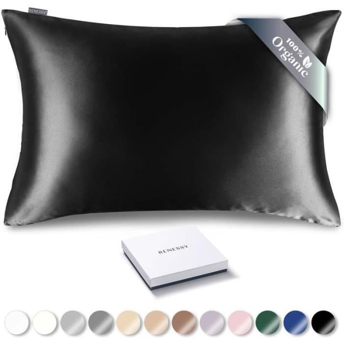 Renessy Taie D'Oreiller En Soie Bio 40X60 Cm - 100% Soie De Mûrier Bio ...