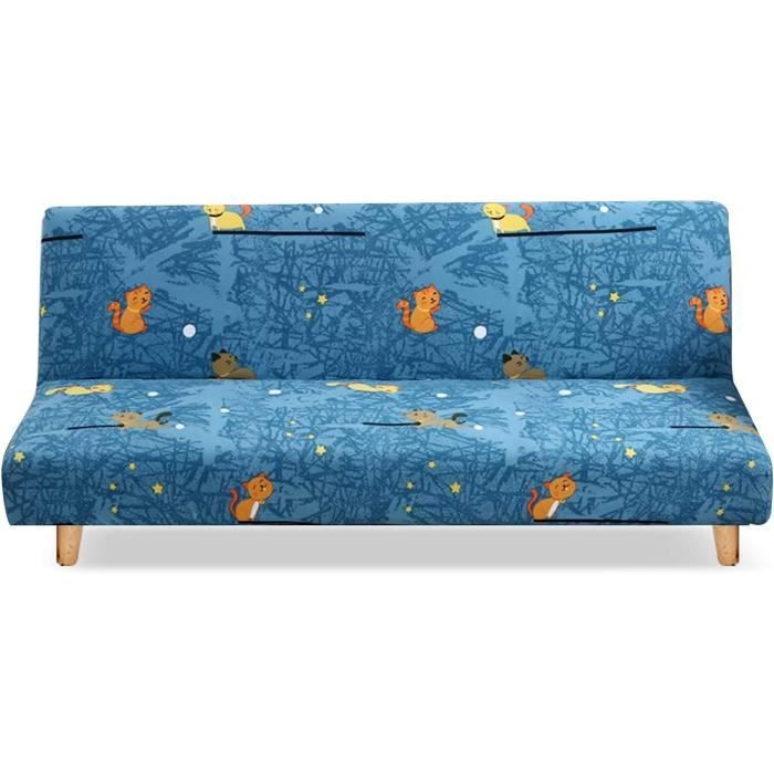 Housse Clic Clac Housse Canape Sans Bras Élastique 3 Places Anti-Taches ...