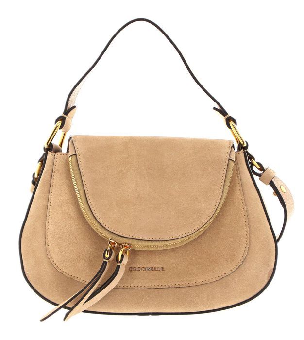 COCCINELLE Sac à épaule beige en cuir pour femme - Coccinelle Sole ...