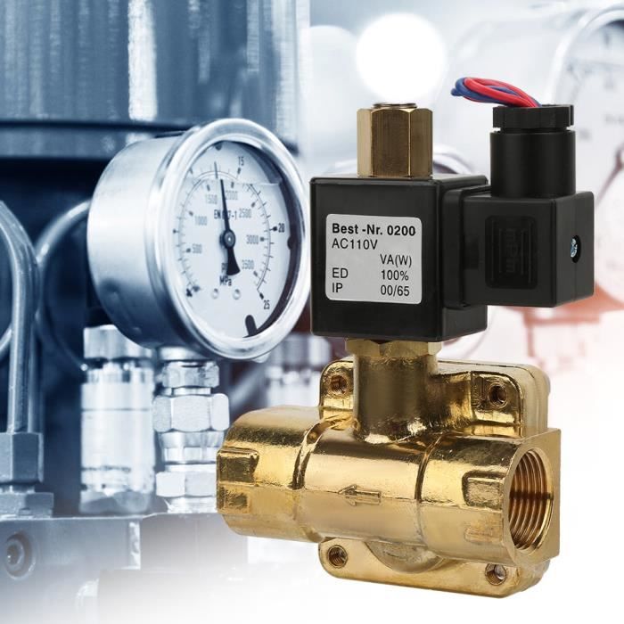 Électrovanne D'Eau Lectrovanne Électrique En Laiton Normalement Ouverte G3/4' Pour Eau Et Air ...