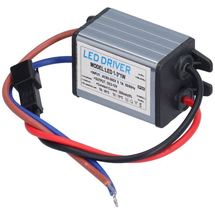 Drfeify Pilote de LED Driver LED AC85-265V à DC3-12V 300mA Alimentation ...