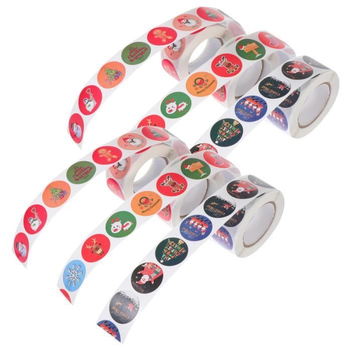 6 rouleaux Stickers de style de Noël Dessin animé Cadeaux d'emballage ...