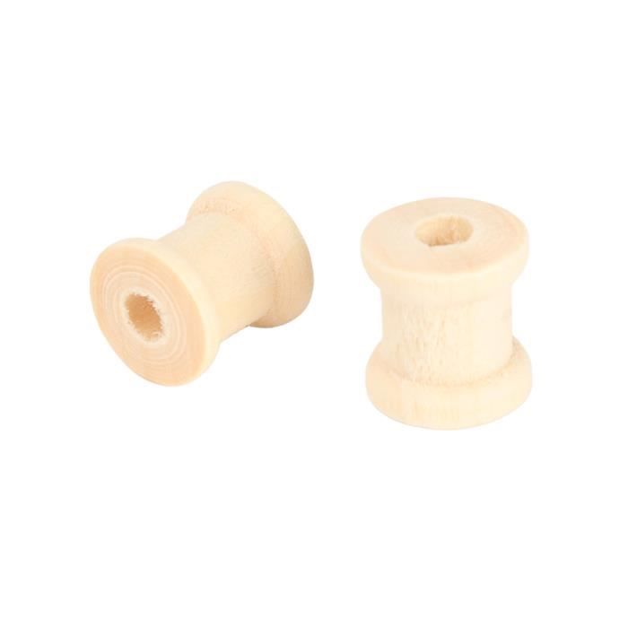 HEG Lot De 200 Bobines En Bois Poli Pour Décoration - Fil Cordon Ruban ...