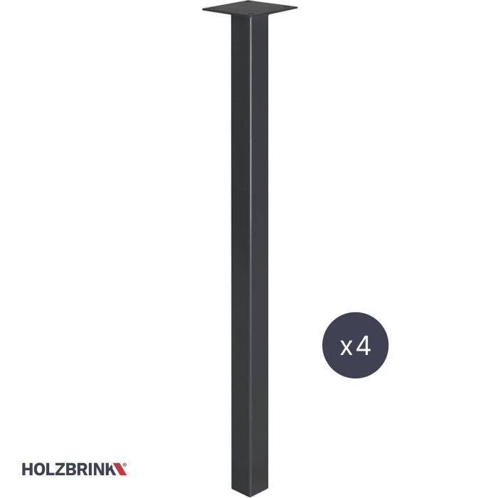 HOLZBRINK Lot de 4 pieds de table en acier - profil 40x40mm - hauteur ...