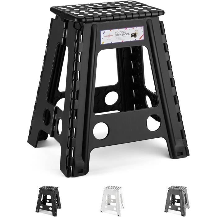 Marchepied Pliable - 46 Cm - Noir - Tabouret Portable - Pliable - Tabouret De Salle De Bain ...