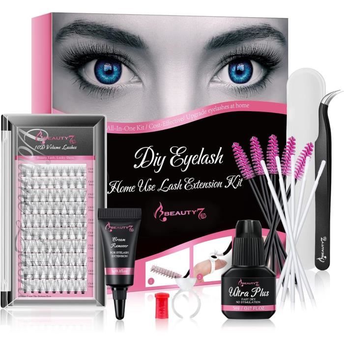 Kit Complet Exercice d' Extension de Cils Cluster Lash Artificiels Technique Ensemble Faux Cils ...