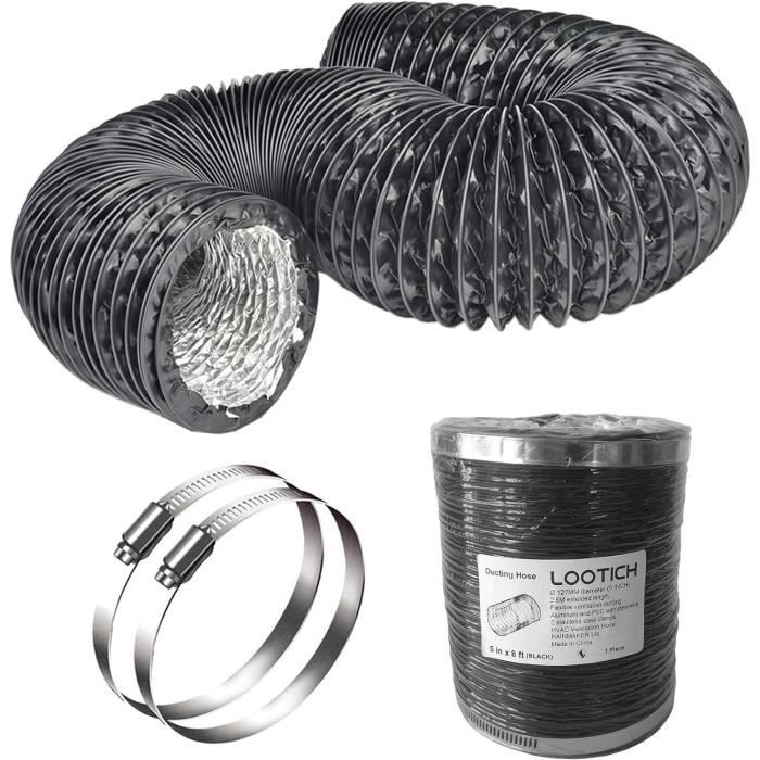 LOOTICH Tuyau d'Evacuation d'aération Flexible en PVC Alm Gaine de ...